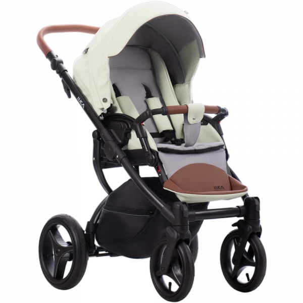 Baby Pram Pushchair 4in1 Pro 17 Eco-leather Stroller in Light Grey ...