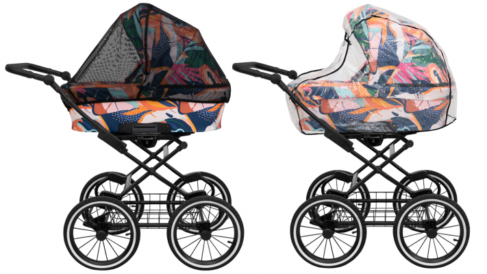 New Baby Pram Retro Set Classic Pushchair 3in1 Travel System Black Grey ...