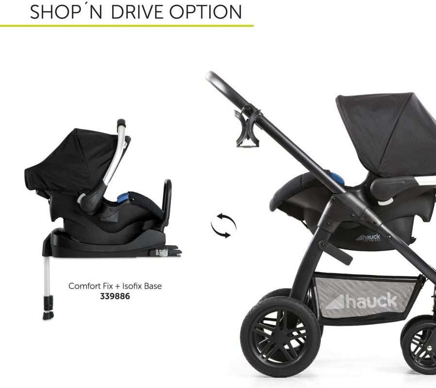 Saturn 2 Way All Terrain Wheel Pushchair Buggy Pram+Carrycot in Black ...